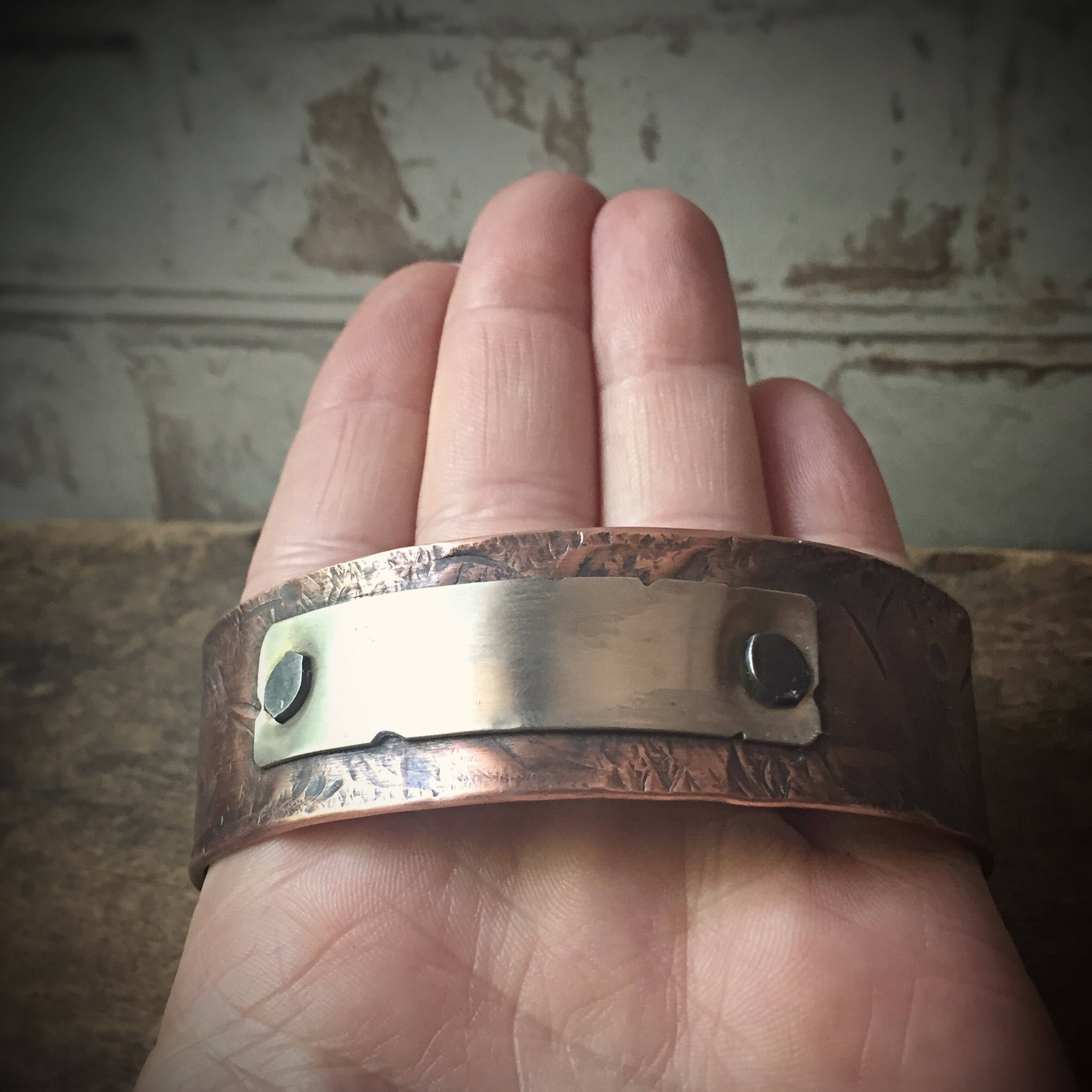 Mens Jewelry Rustic Copper Cuff Bracelet Gift for Husband or | Etsy