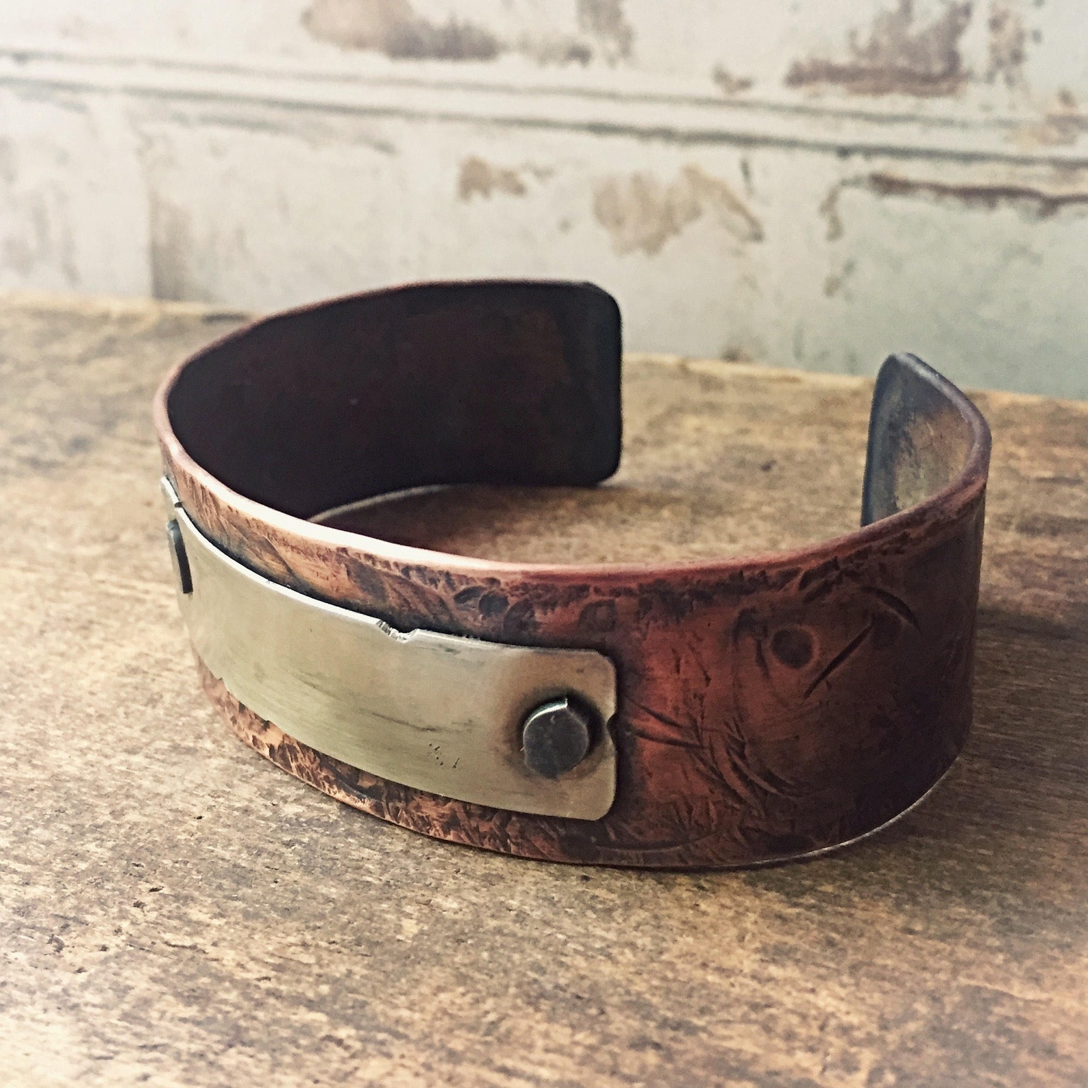 Mens Jewelry Rustic Copper Cuff Bracelet Gift for Husband or - Etsy