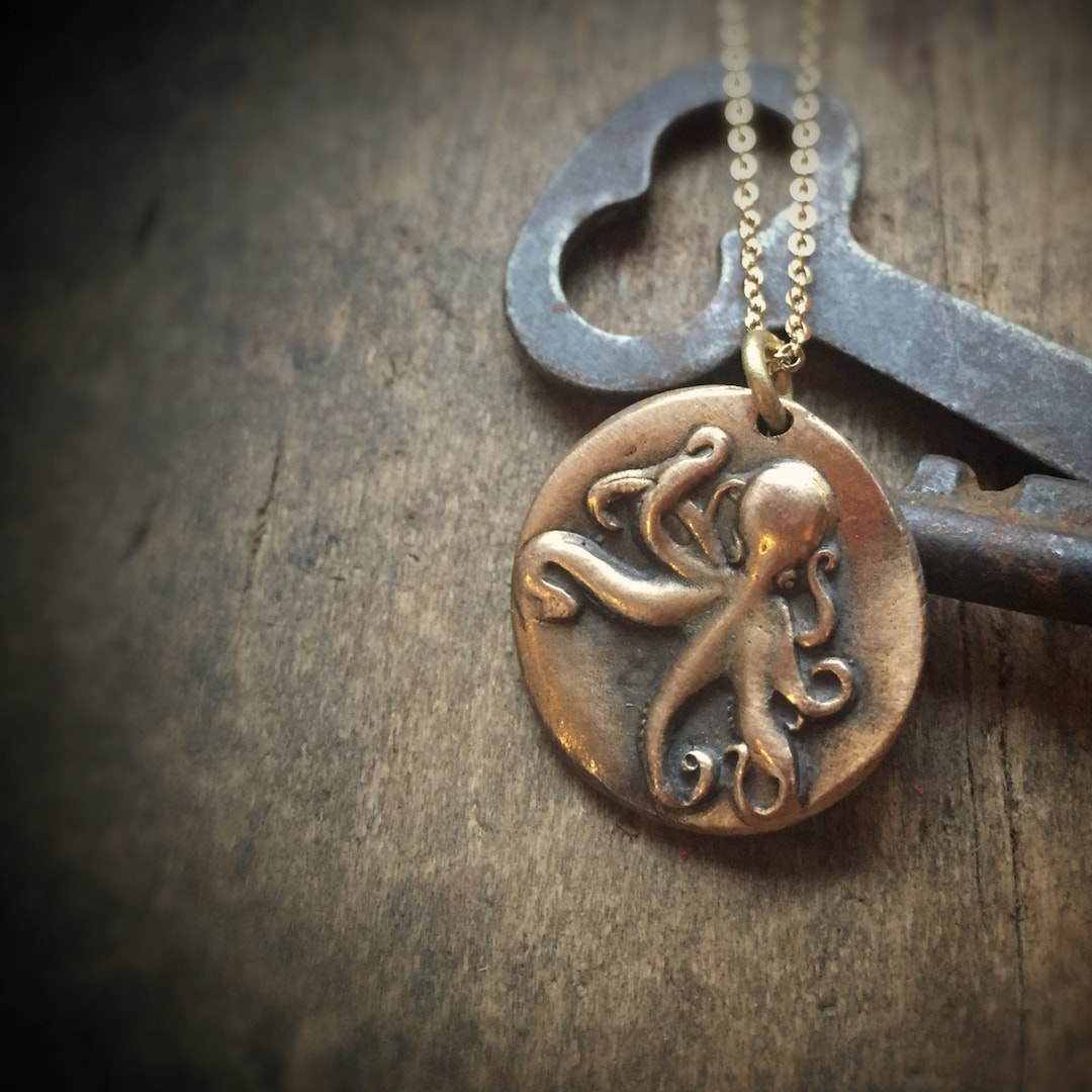 Octopus Necklace, Kraken Jewelry, Octopus Tentacle Beach Jewelry, Boho ...