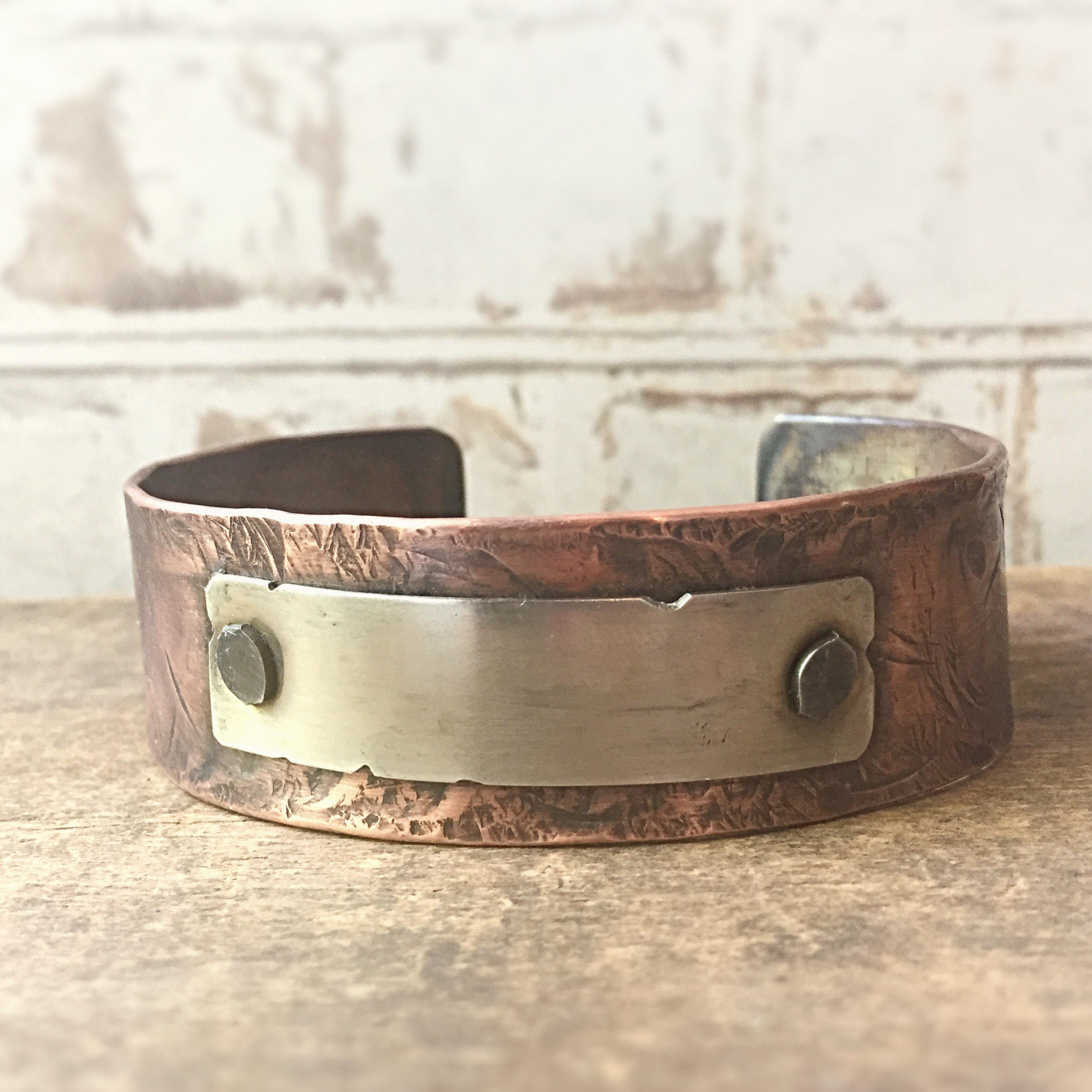 Mens Jewelry Rustic Copper Cuff Bracelet Gift for Husband or | Etsy