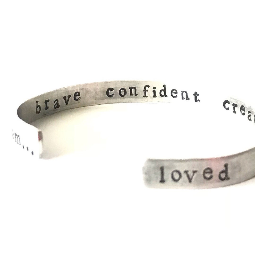 Custom Bracelet With Secret Message, Hand Stamped Personalized Wording ...