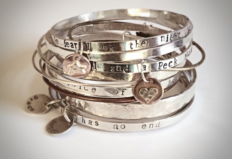 Personalized Charm Bracelet Handmade Friendship Gift for Anniversary or ...