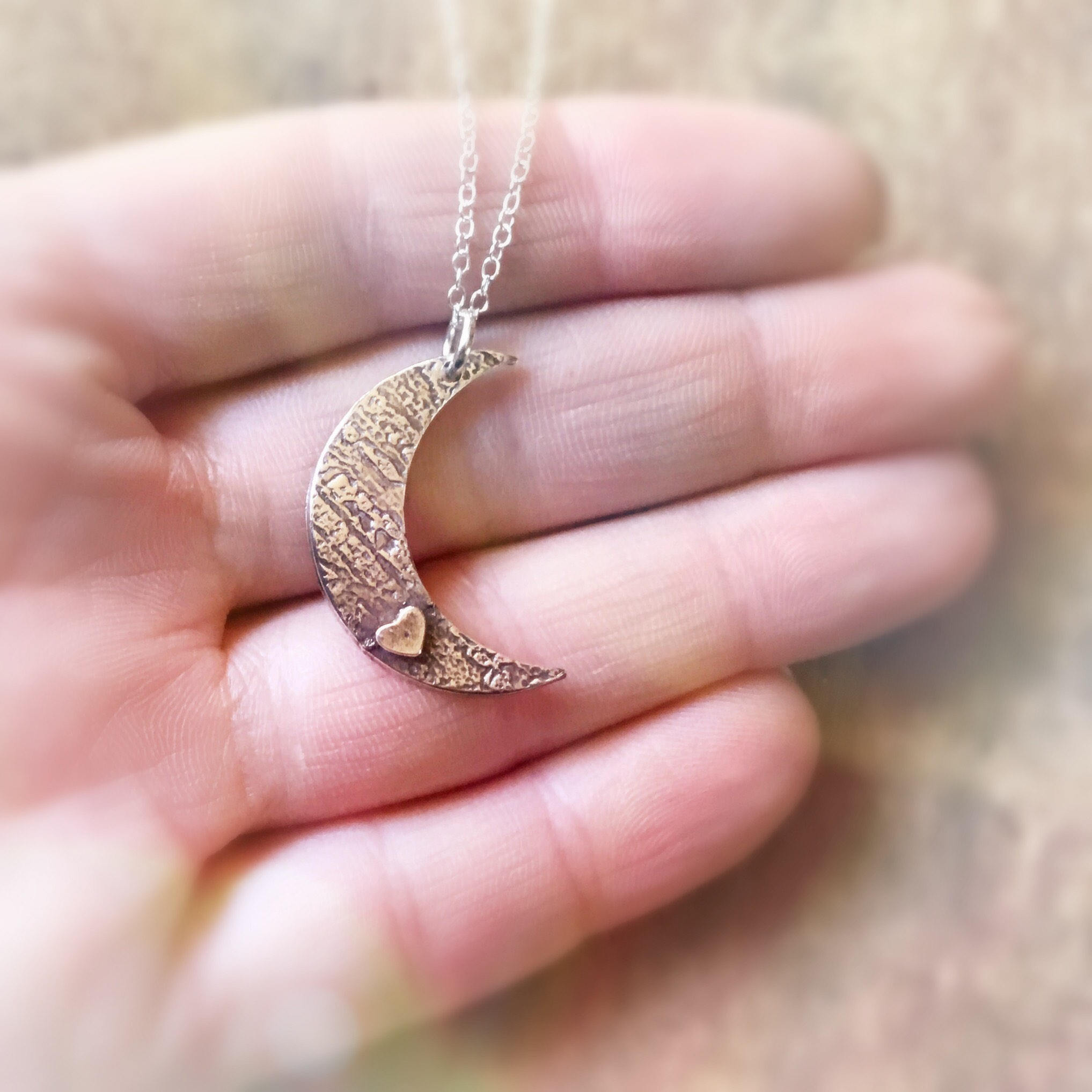 Crescent Moon Celestial Necklace Love You to the Moon and | Etsy