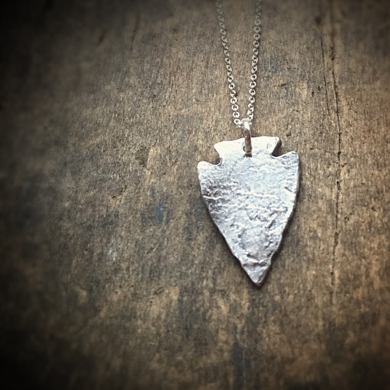 Silver Arrowhead Necklace Sterling Pendant Statement Necklace | Etsy