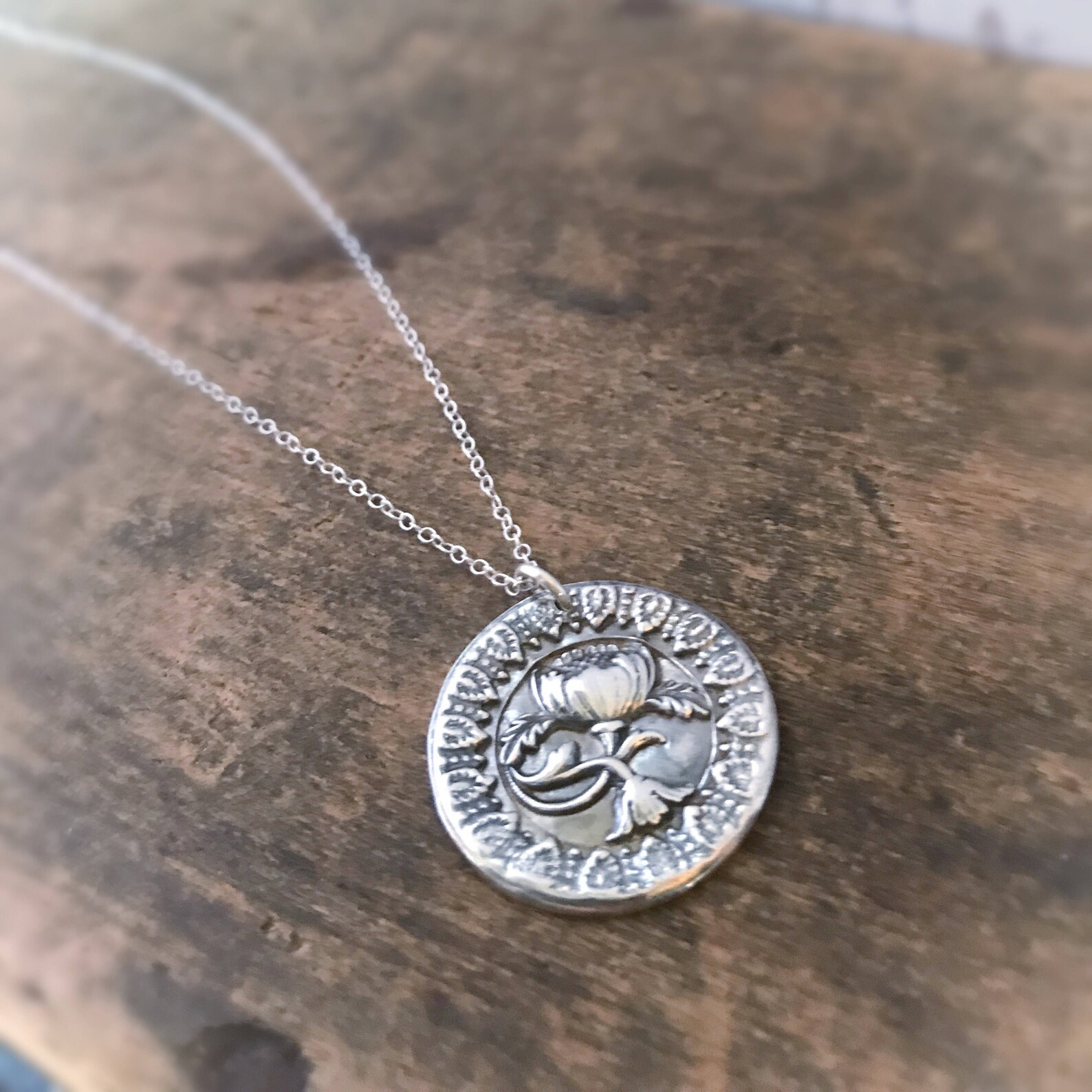 Nature Inspired Silver Flower Necklace Customized Jewelry - Etsy