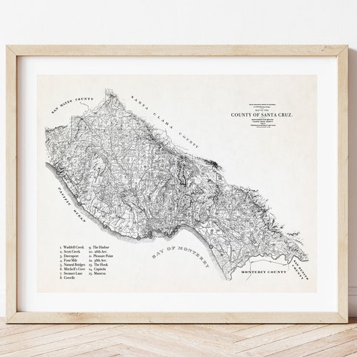 Santa Cruz Surfing Map - Etsy