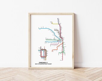Chicago Illinois CTA L System Map 12x16 Heavyweight Art Print - Etsy