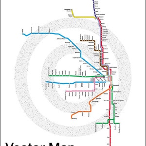 Chicago CTA Map Vector Digital Download - Etsy