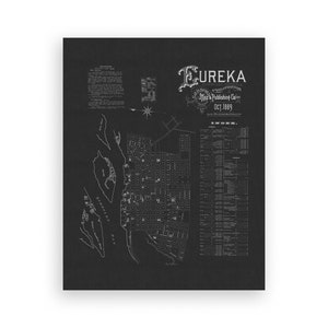 Eureka California Map Art - Etsy