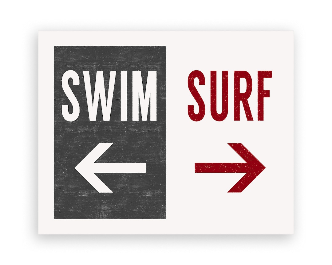 Swim Surf Sign Digital Download - Etsy