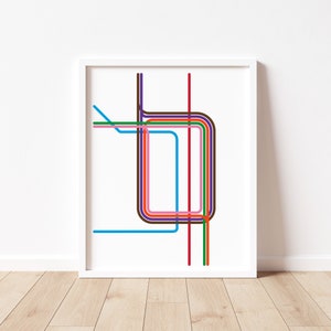 Chicago Loop Map Art Print - Etsy
