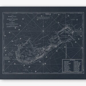 Bermuda Shipwreck Map Art - Etsy
