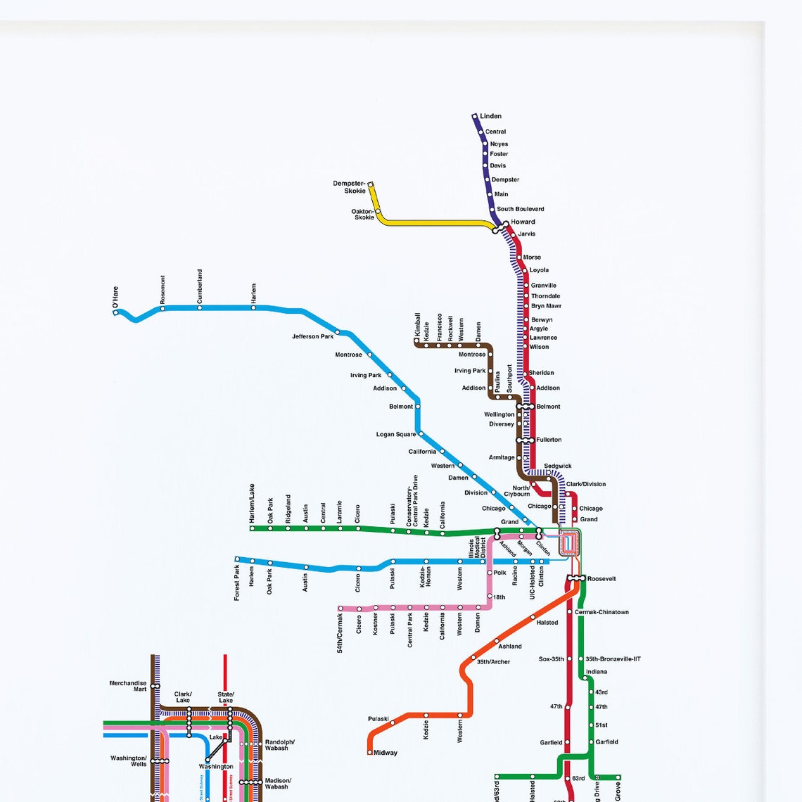 Chicago CTA Map Digital Download - Etsy