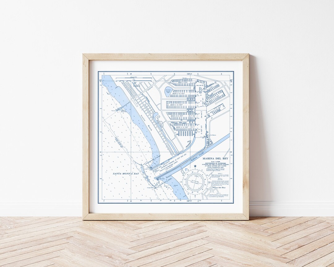 Marina Del Rey California Map - Etsy