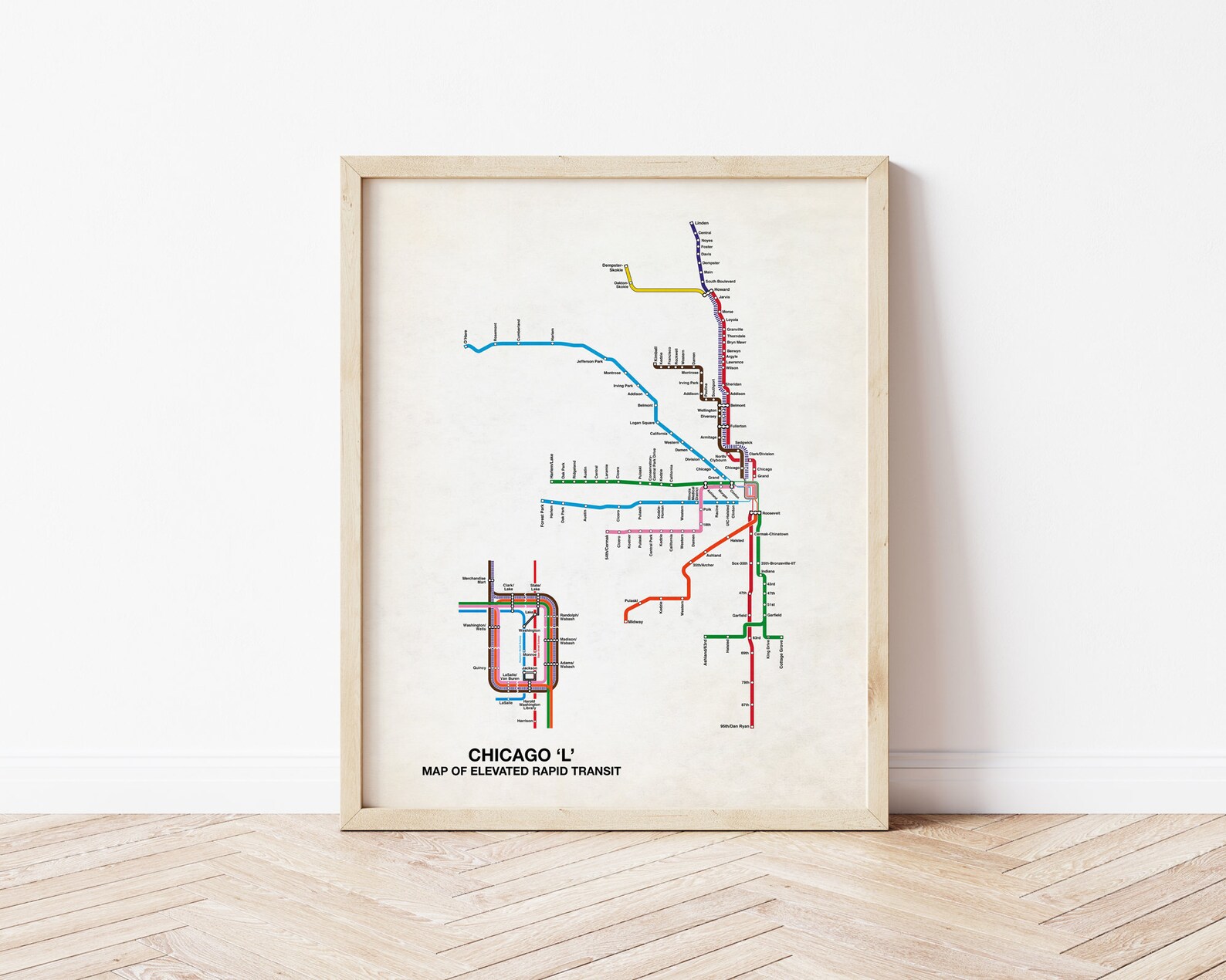 Chicago CTA Map - Etsy