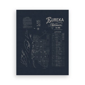 Eureka California Map Art - Etsy