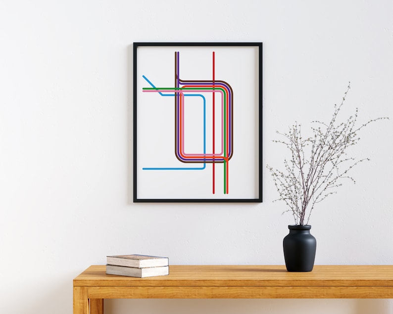 Chicago Loop Map Art Print - Etsy