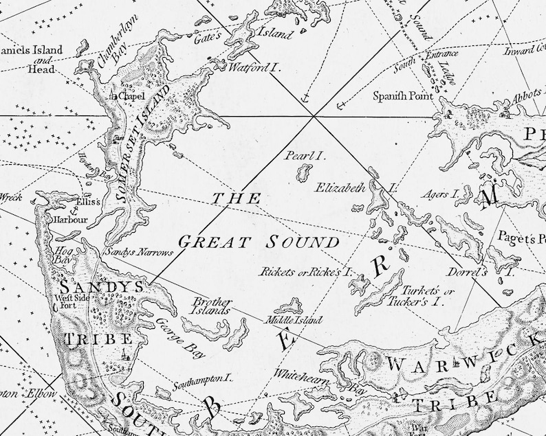 Bermuda Shipwreck Map Art - Etsy