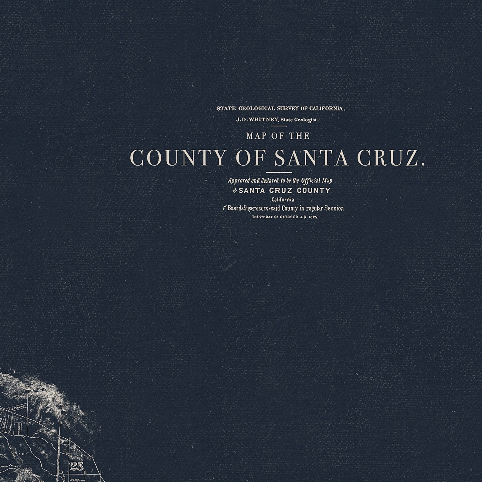 Santa Cruz Surf Map in Navy Blue or Charcoal Grey - Etsy