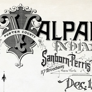 Valparaiso Indiana Map Art - Etsy