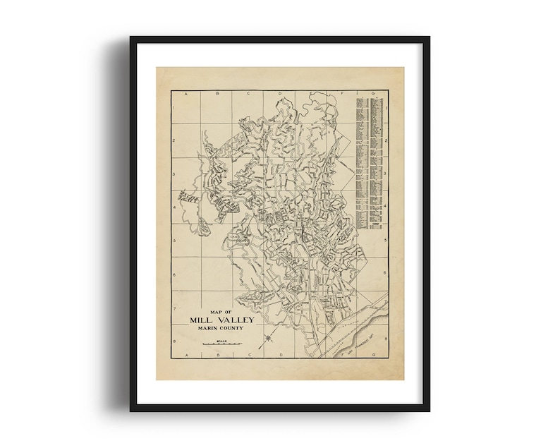 Mill Valley, California Map Art - Etsy