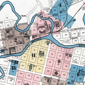 Houston Texas Map 1885 - Etsy