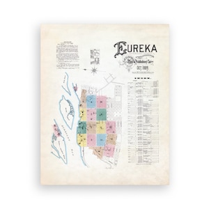 Eureka California Map Art - Etsy