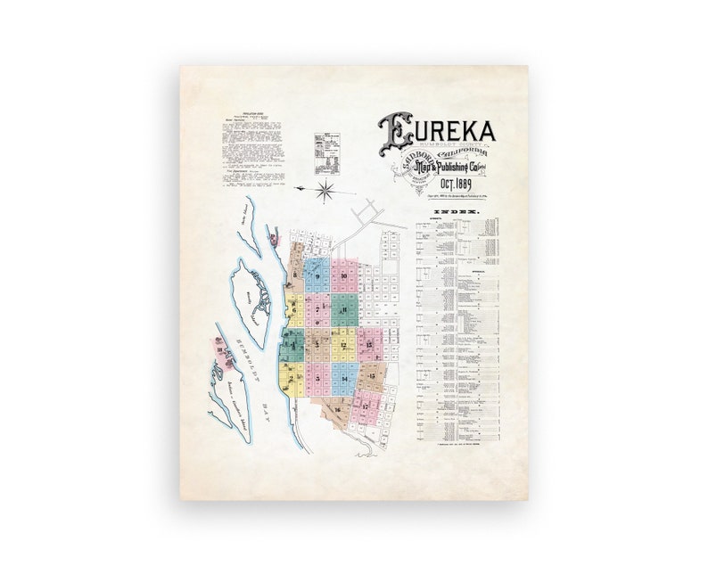 Eureka California Map Art - Etsy