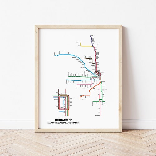 Chicago Transit Authority CTA Map Cards Vintage Blue Brown - Etsy