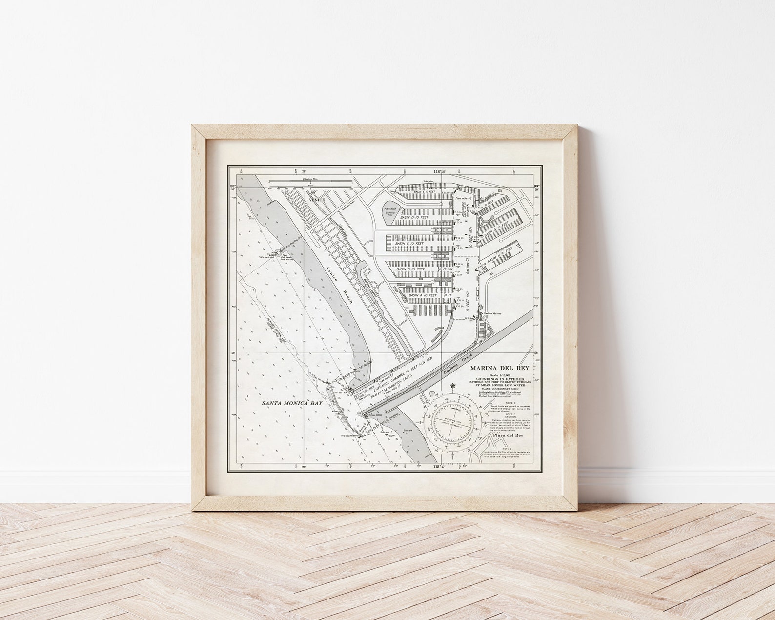 Marina Del Rey Map Art - Etsy
