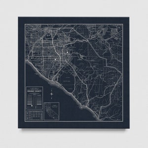 Orange County California Map Art - Etsy