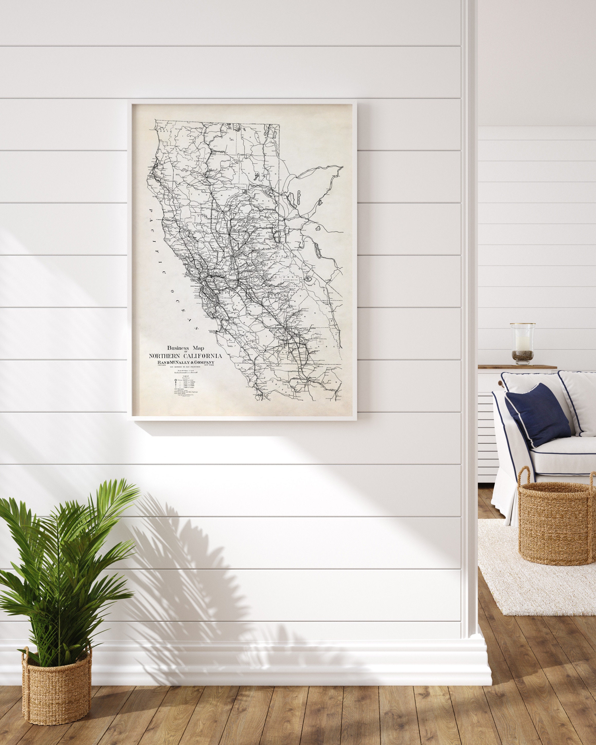 Northern California Map Art - Etsy