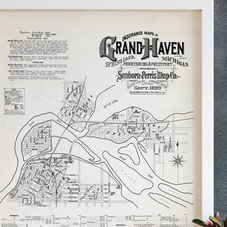 Grand Haven Michigan Map - Etsy