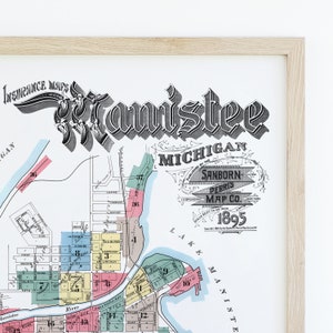 Manistee Michigan Map Art Print - Etsy