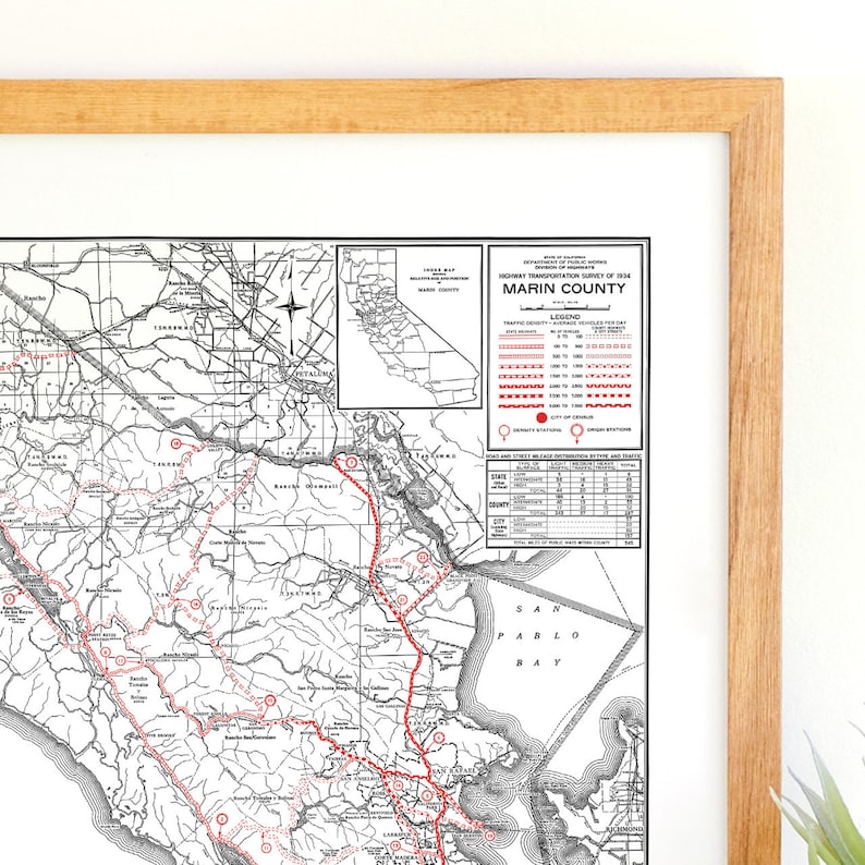 Marin County California Map Art - Etsy