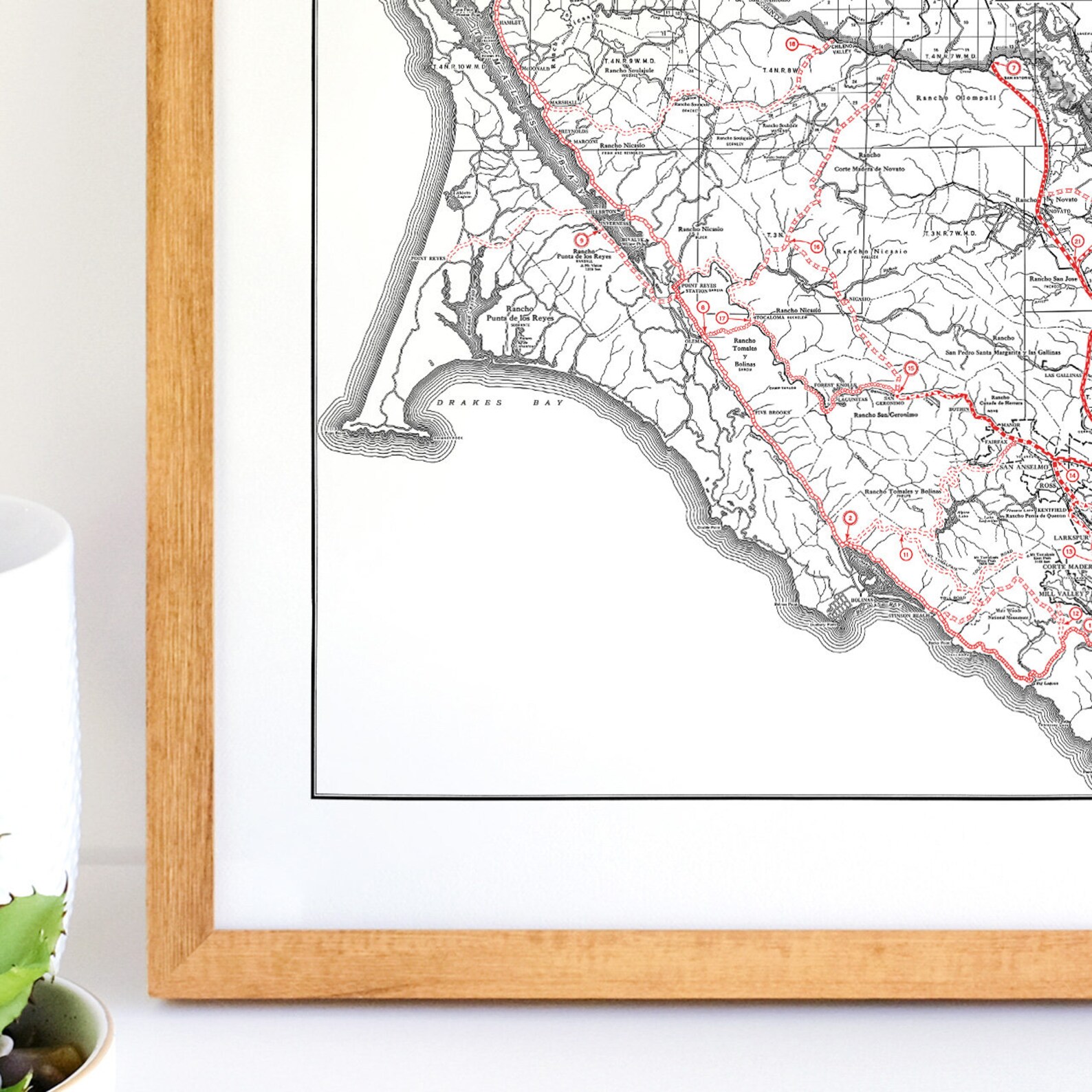 Marin County California Map Art - Etsy
