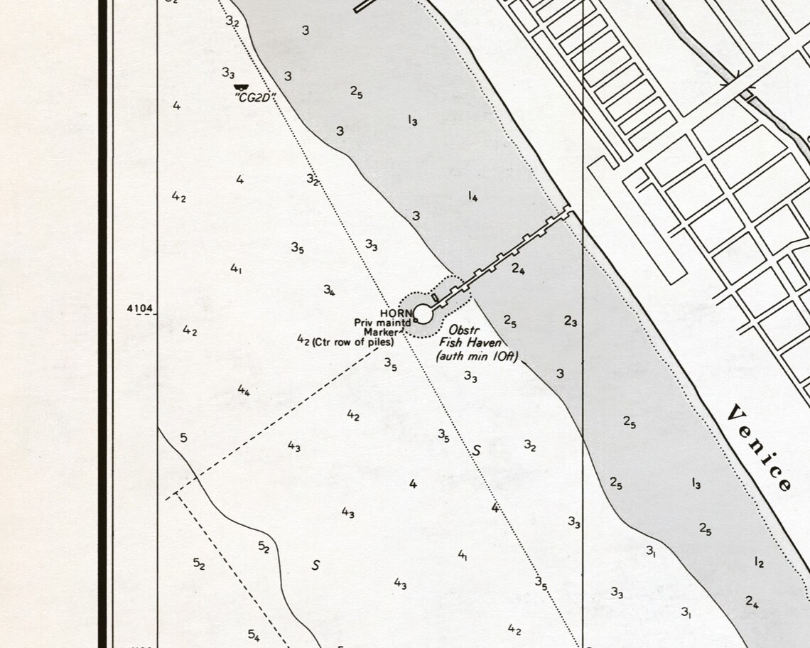 Marina Del Rey Map Art - Etsy