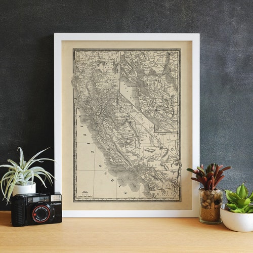 California State Wall Map Large Print Poster - Etsy