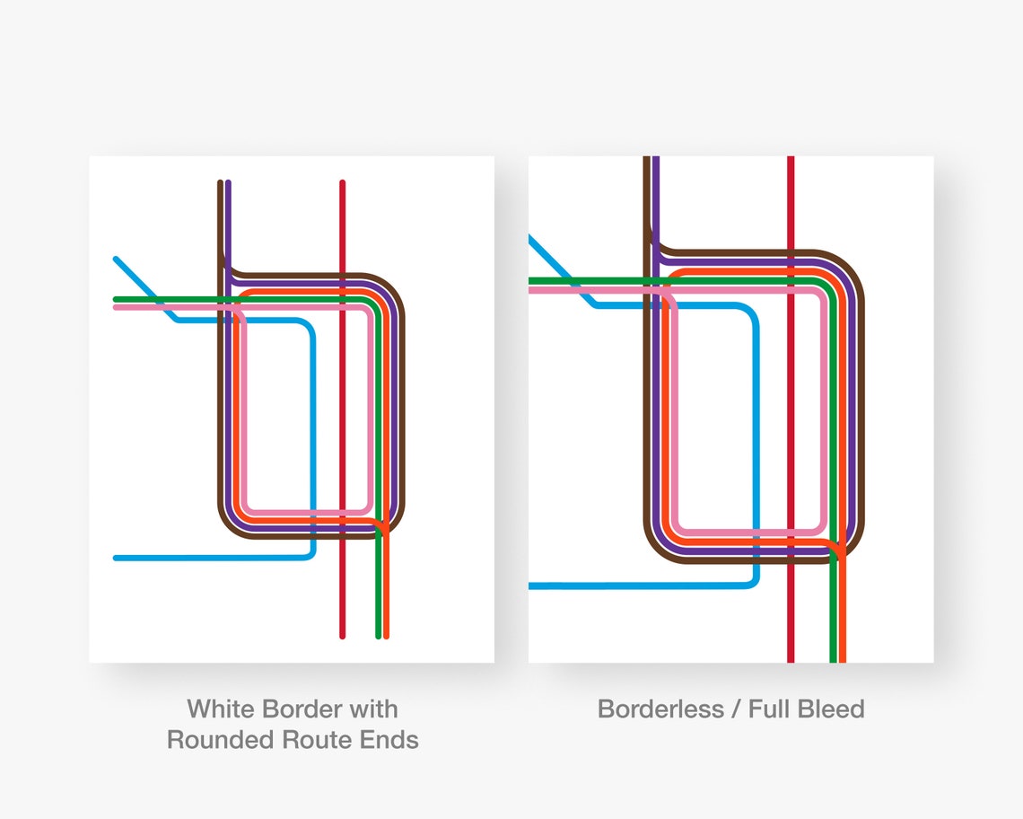 Chicago Loop Map Art Print - Etsy