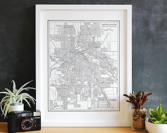 Hand Painted Map of Minneapolis, 1892 / University of Minnesota ...