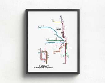 Chicago CTA Map | Etsy