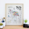 Santa Cruz Surf Map in Navy Blue or Charcoal Grey - Etsy