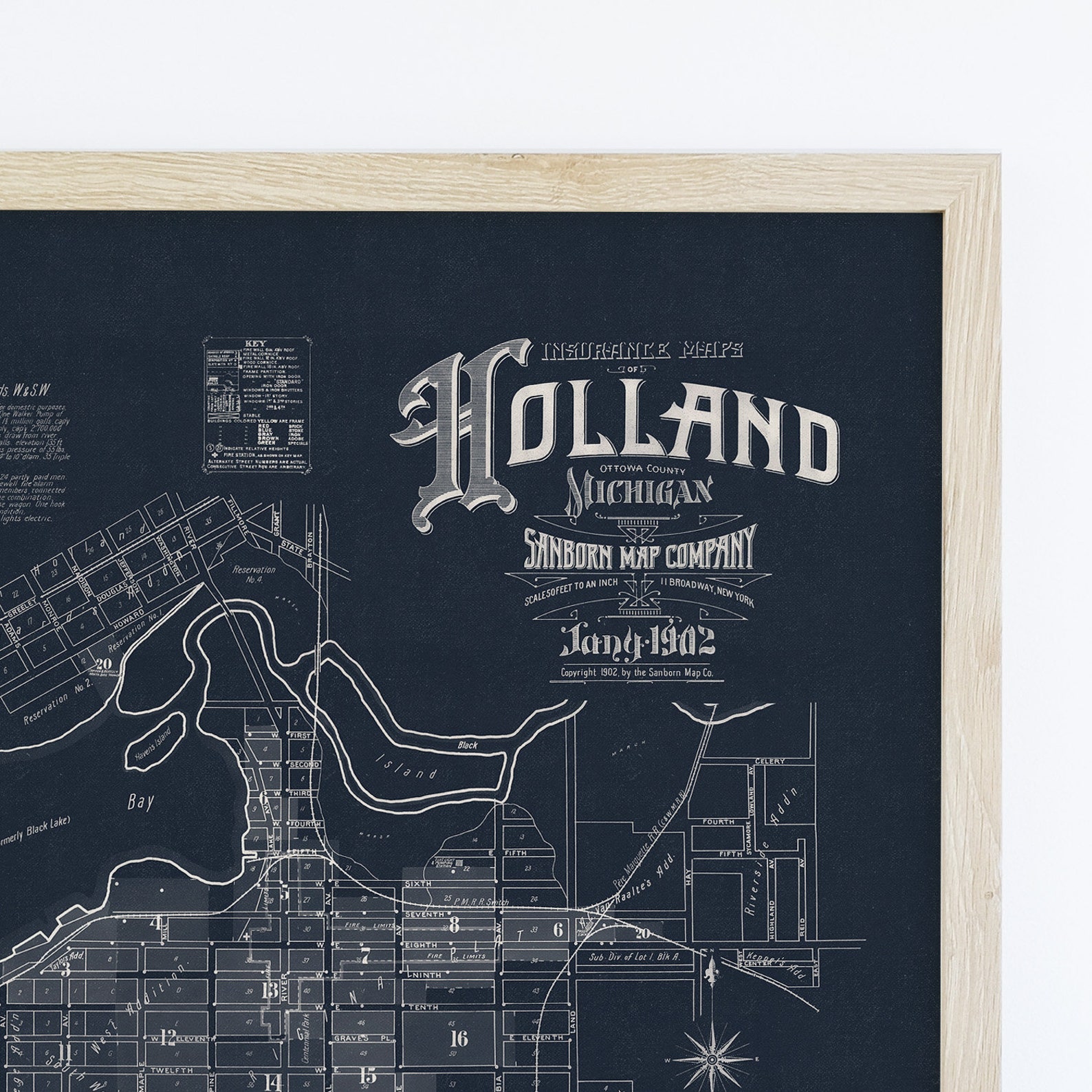 Holland Michigan Map Art - Etsy