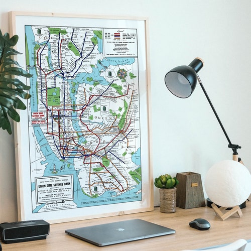 New York City Subway Map Print Original Art Poster - Etsy
