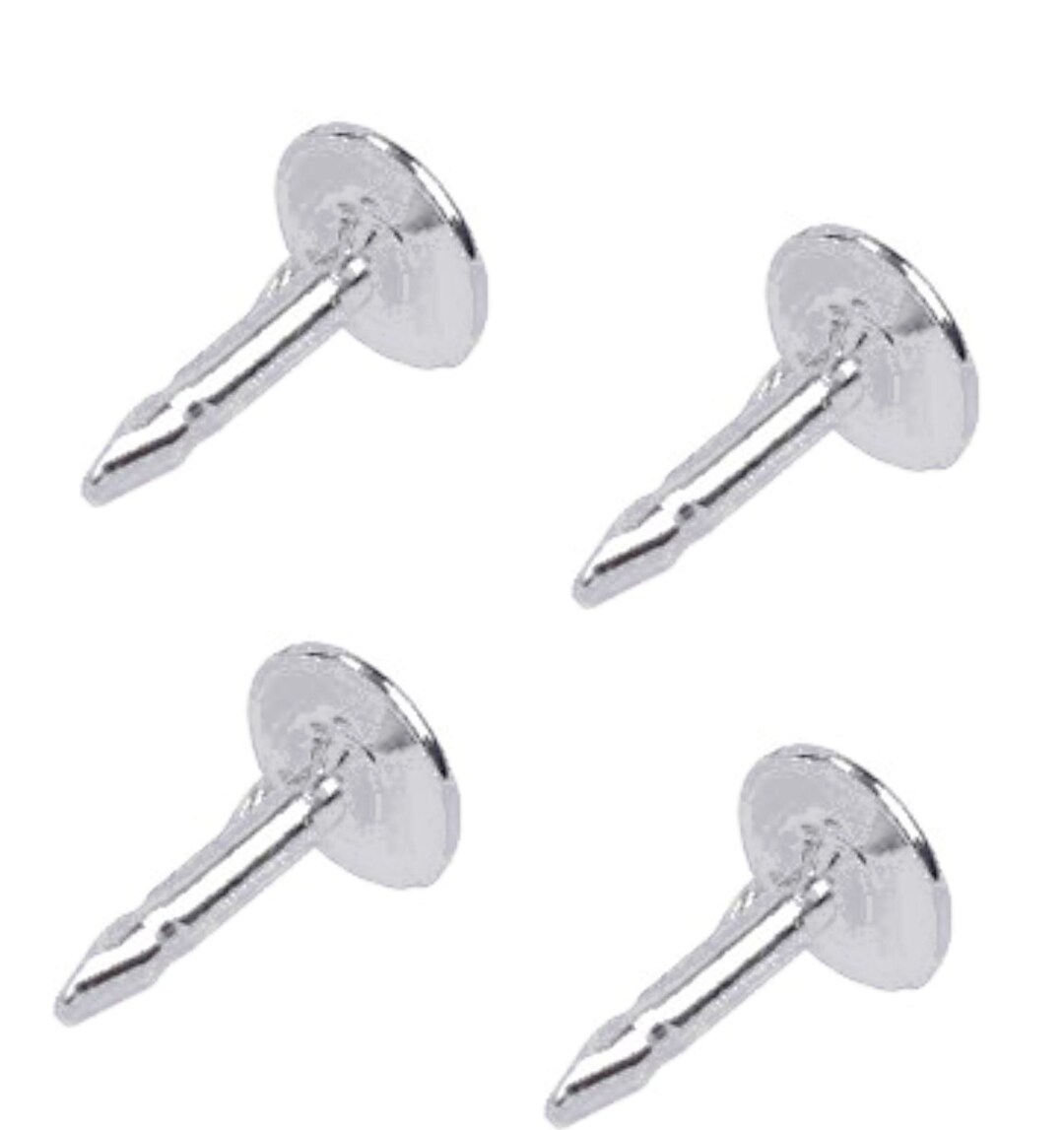 50 X 4mm or 10mm Pad - Silver Lapel Pins Findings for Cabochons ...