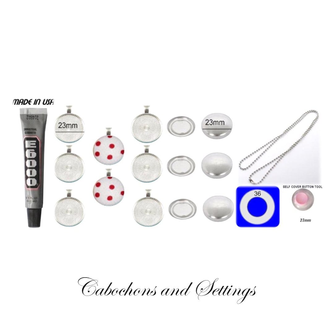 Kit de botones colgantes de 23 mm, con ajustes, botones plateados ...