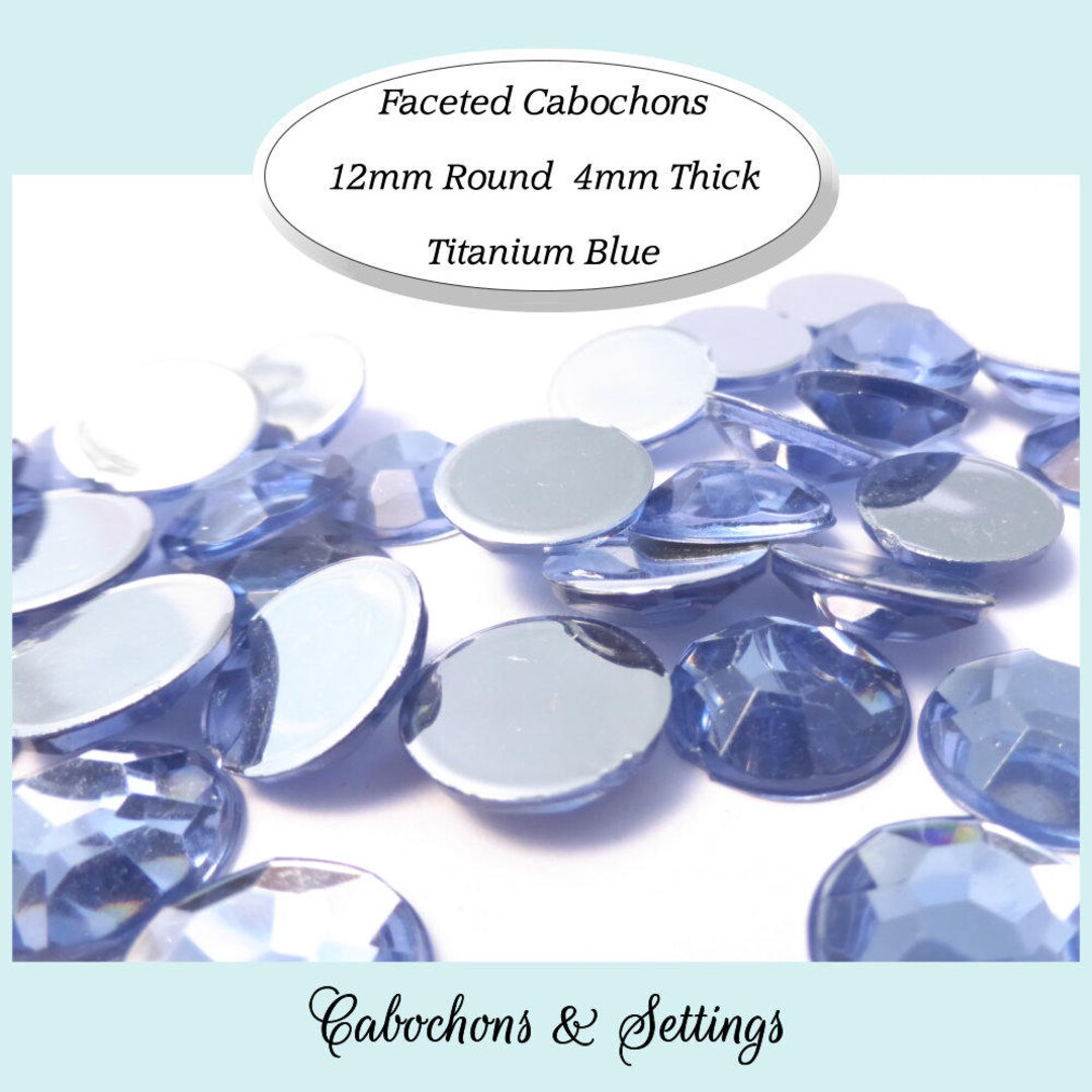 10 X 12mm Titanium Blue Faceted Cabochons - Etsy UK