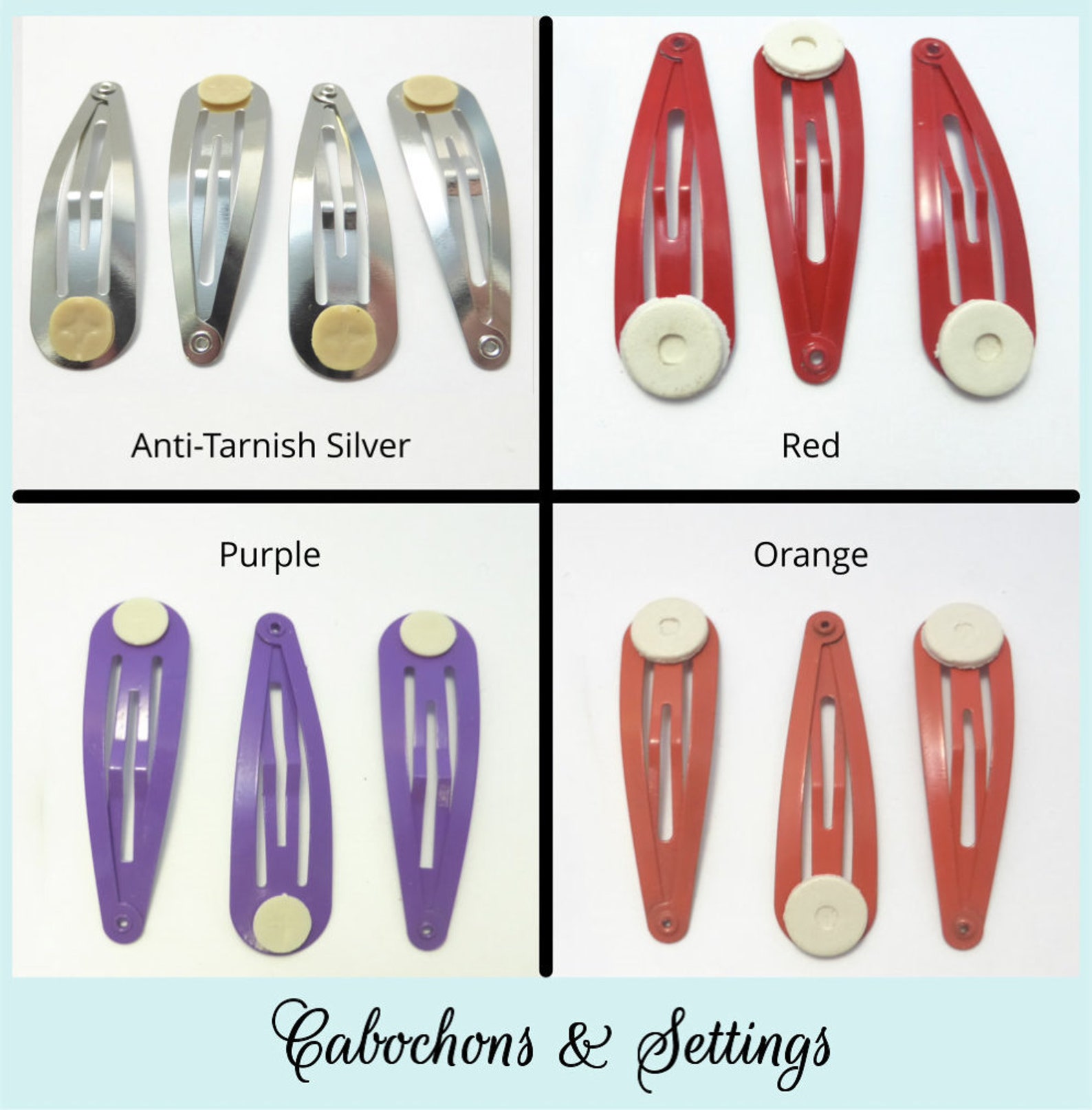 Hair Clips / Hair Snaps / Snap Clips With Glue Pad Lots of - Etsy