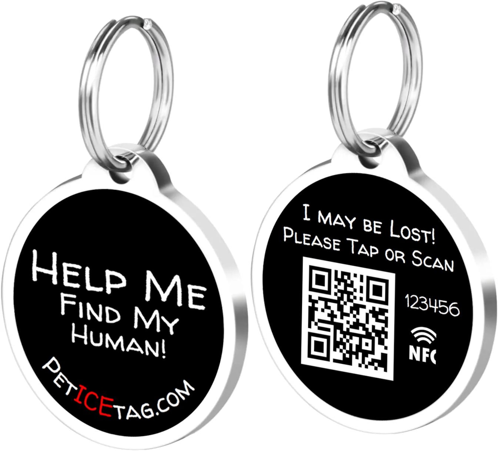 Smart NFC + QR Code Pet ID Tag for Dogs and Cats. Online Profile for ...