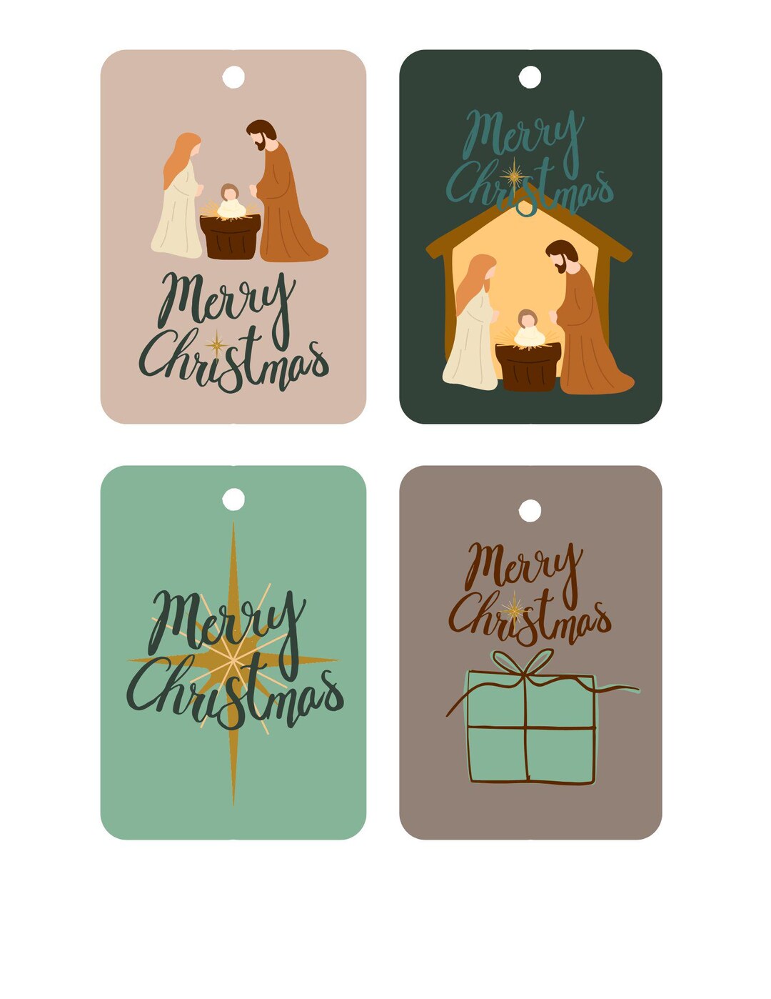 Nativity Themed Christmas Gift Tags - Etsy